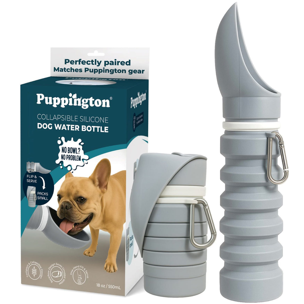 Puppington Collapsible Dog Water Bottle